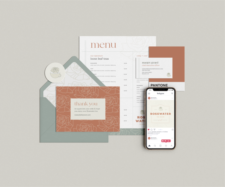 Rosewater Tea Room Brand Design Concept — Parson Lane
