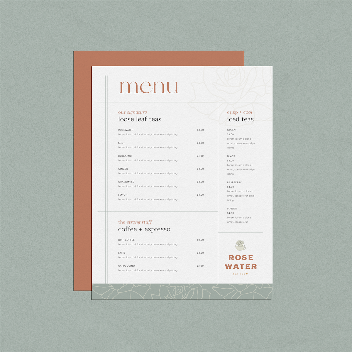 Rosewater Tea Room Brand Design Concept — Parson Lane